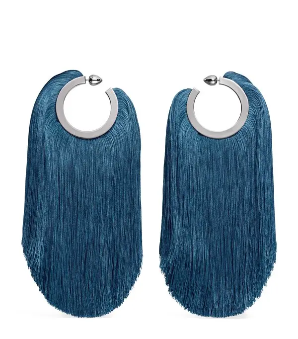 Alaïa Fringe Pendant Hoop Earrings - Green