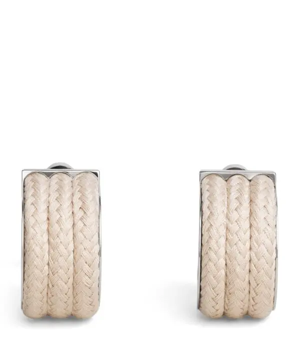 Alaïa Corded Hoop Earrings - Black