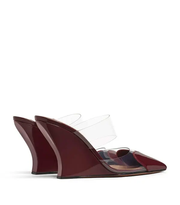 Alaïa Le Coeur Wedge Mules - Red
