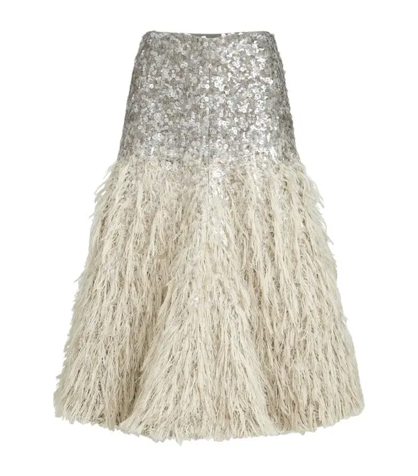 Brunello Cucinelli Fil Coupé Midi Skirt - Grey