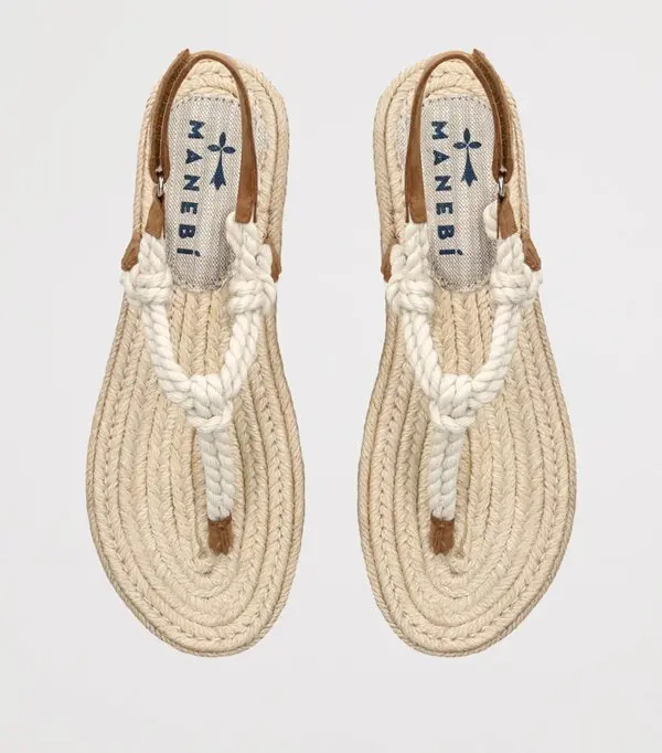 Manebí Rope Flat Sandals - Beige