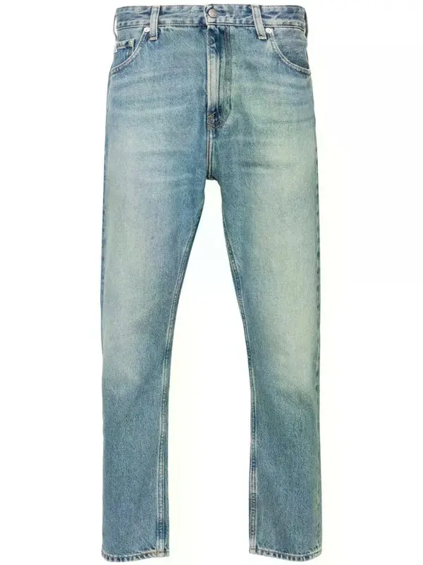 Calvin Klein Low-rise Tapered Crop Jeans - Blue
