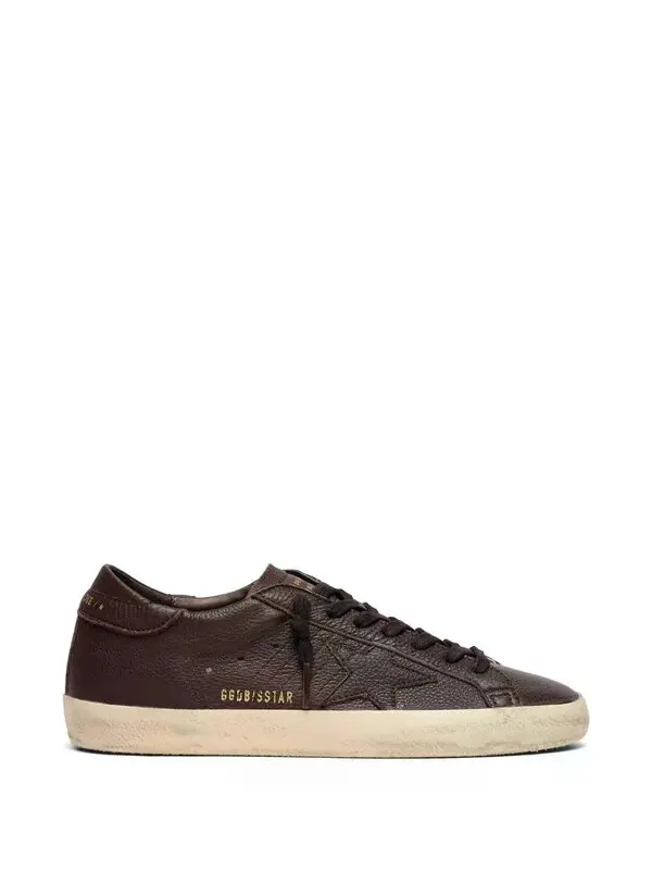 GOLDEN GOOSE Super Star Leather Upper Star And Heel Sneakers - Brown