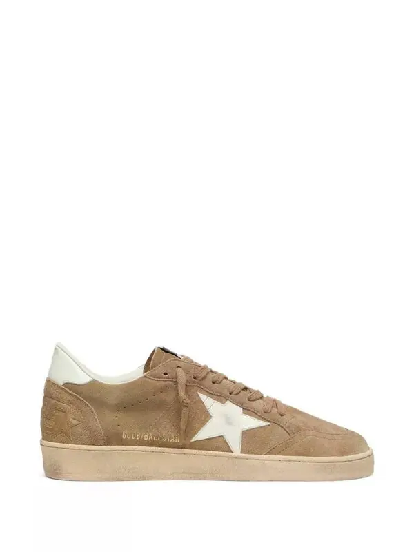 GOLDEN GOOSE Ball Star Sneakers In Suede With Leather Star - Neutrals