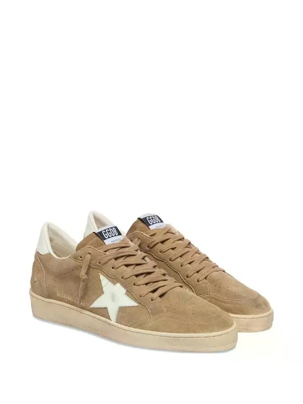 GOLDEN GOOSE Ball Star Sneakers In Suede With Leather Star - Neutrals