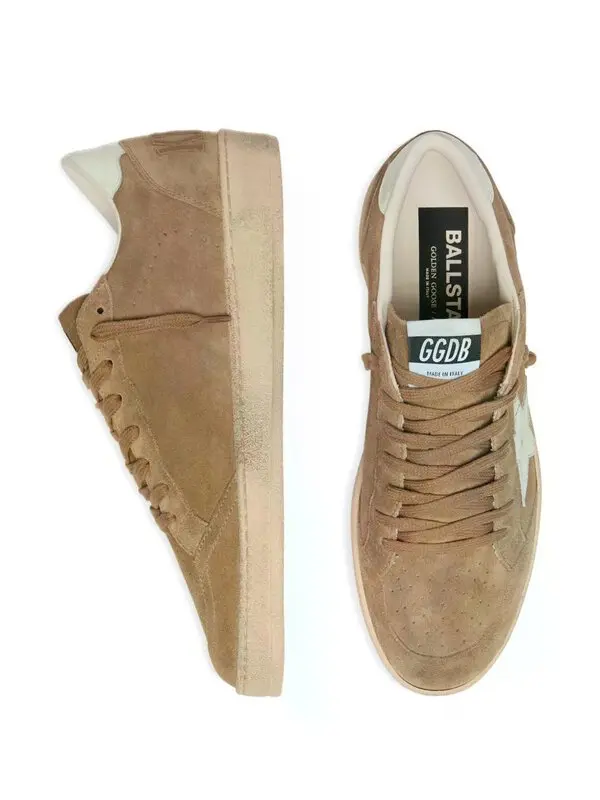 GOLDEN GOOSE Ball Star Sneakers In Suede With Leather Star - Neutrals