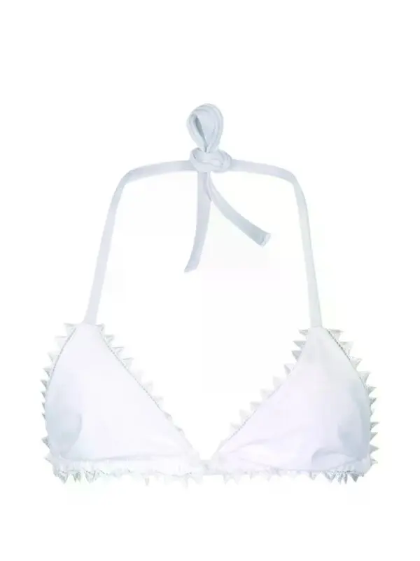 Jacquemus Picot Triangle Bikini Top - White