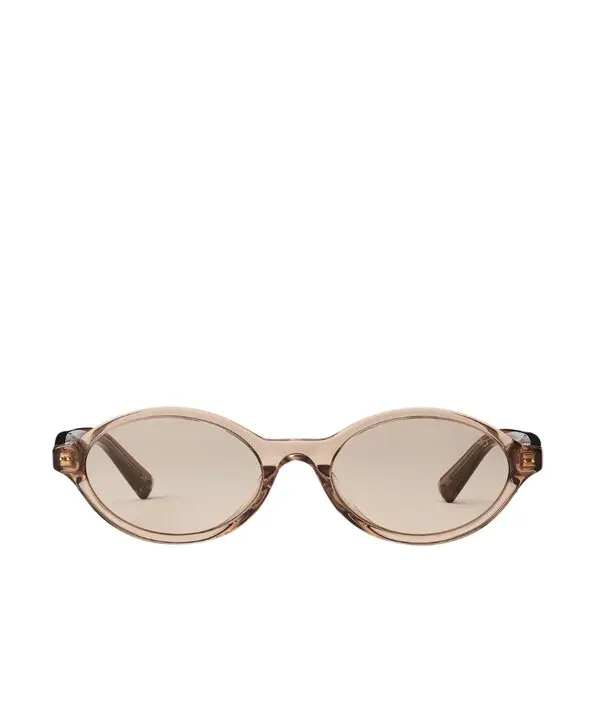 JIMMY CHOO Oval Acetate Sunglasses - Transparent Tan