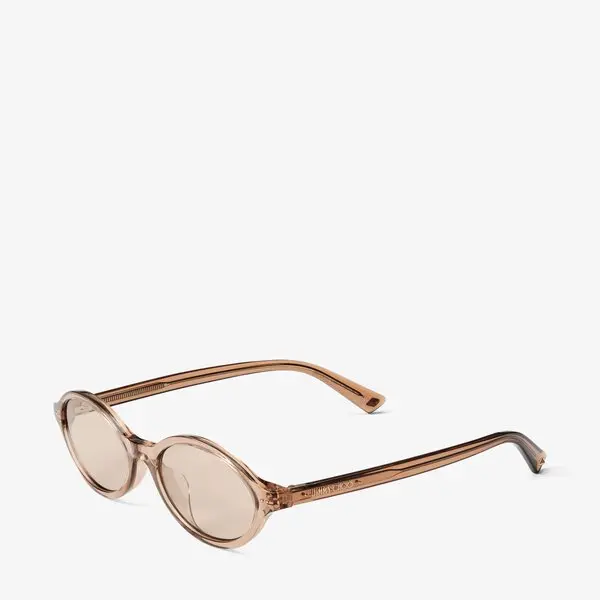 JIMMY CHOO Oval Acetate Sunglasses - Transparent Tan