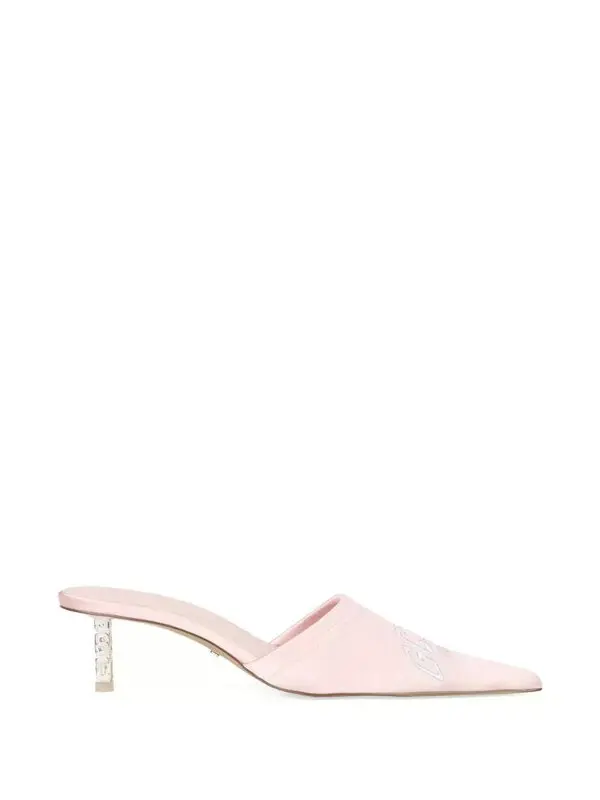 Gcds Logo-embroidered Mules - Pink