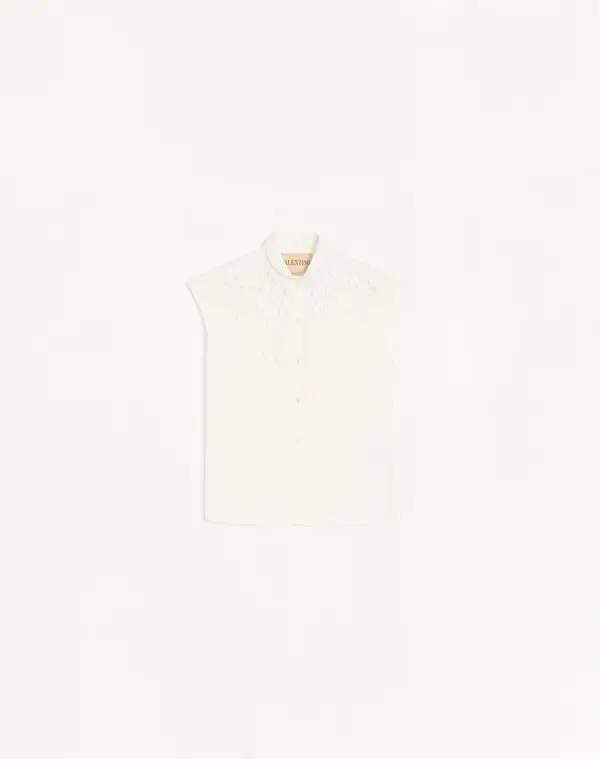 Valentino Garavani Embroidered Poplin Shirt - White