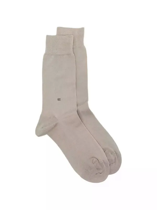 Zegna Logo Mid-calf Socks - Neutrals