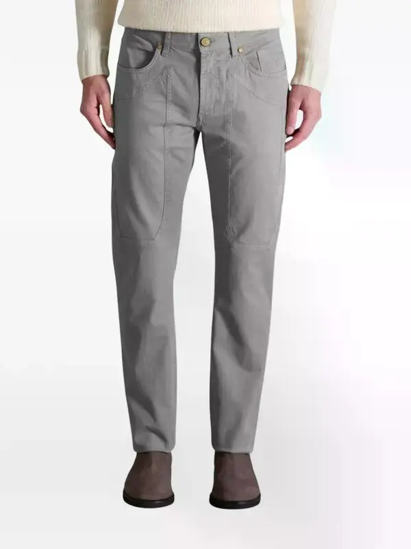 JECKERSON Slim-fit Trousers With Logo Detail - Grey