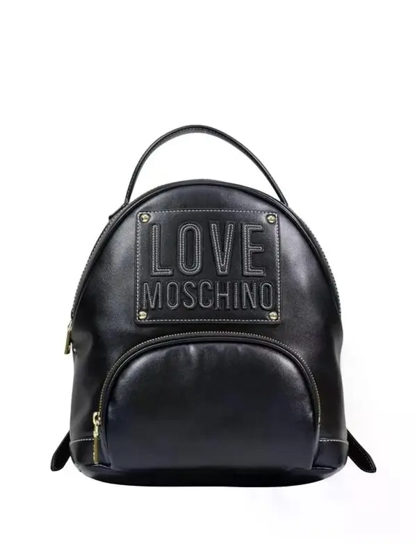 Moschino Logo-patch Backpack - Black