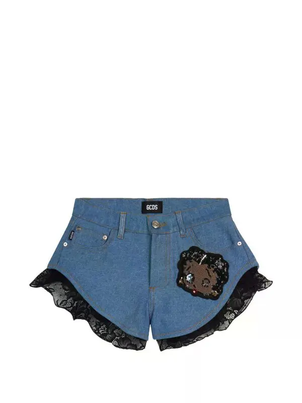 Gcds Betty Boop Denim Shorts - Blue