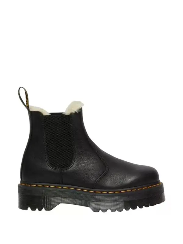 Dr. Martens Fur Lined Platform Chelsea Boots - Black