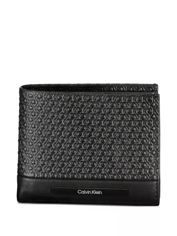 Calvin Klein Monogram-embossed Leather Wallet - Black