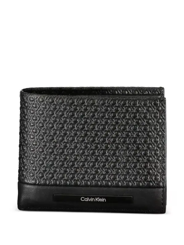 Calvin Klein Monogram-embossed Leather Wallet - Black