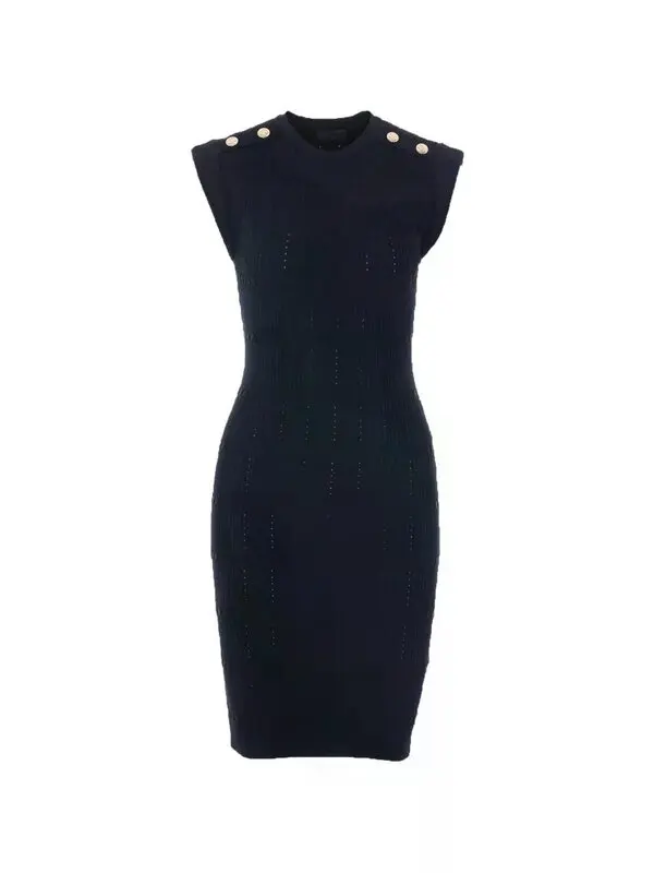 Liu Jo Button-detailed Knitted Midi Dress - Blue
