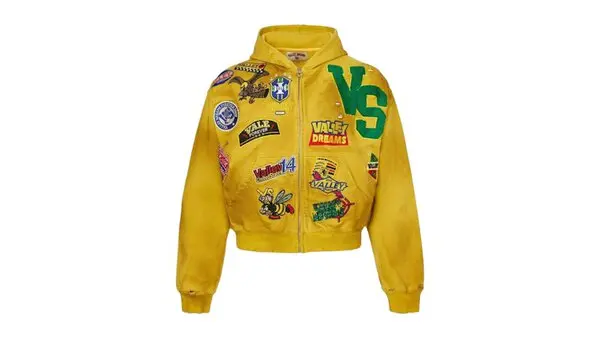 VALE FOREVER Doodle Zip Up Top Yellow - Multicolor