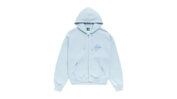 StÜssy Zip Up Surf Hoodie - Sky Blue