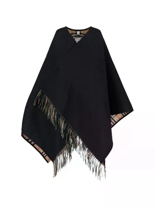 Burberry Fringed Check-pattern Cape
