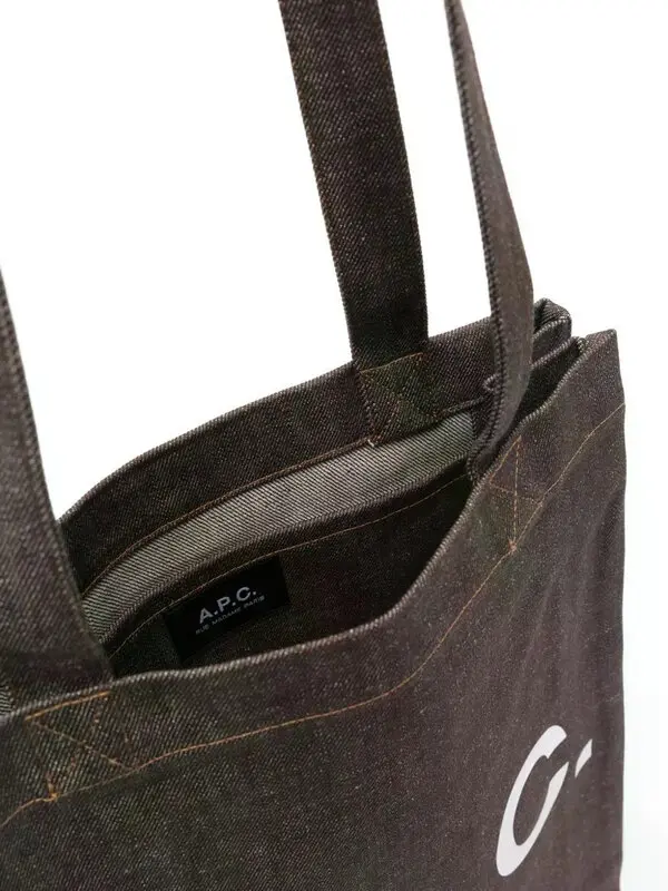 A.p.c. Lou Logo Tote Bag - Brown