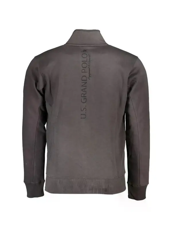 U.S. Grand Mock-neck Zip-up Sweater
