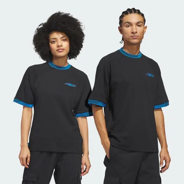 Adidas Skateboarding Formula Short Sleeve Tee Black - Black / Lucid Ray Blue