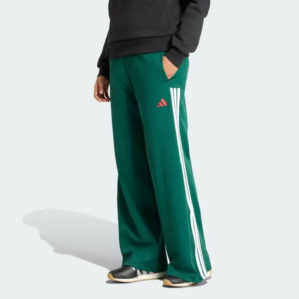 Adidas House Of Tiro Wide Leg Pants - Team Dark Green / Better Scarlet / White
