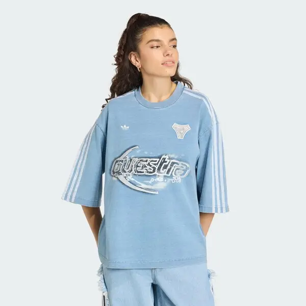 Adidas Adilenium Season 5 Oversized Denim T-shirt Blue - Light Blue