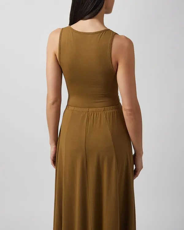 WAKAKUU Lotus Modal Ribbed V-neck Tank