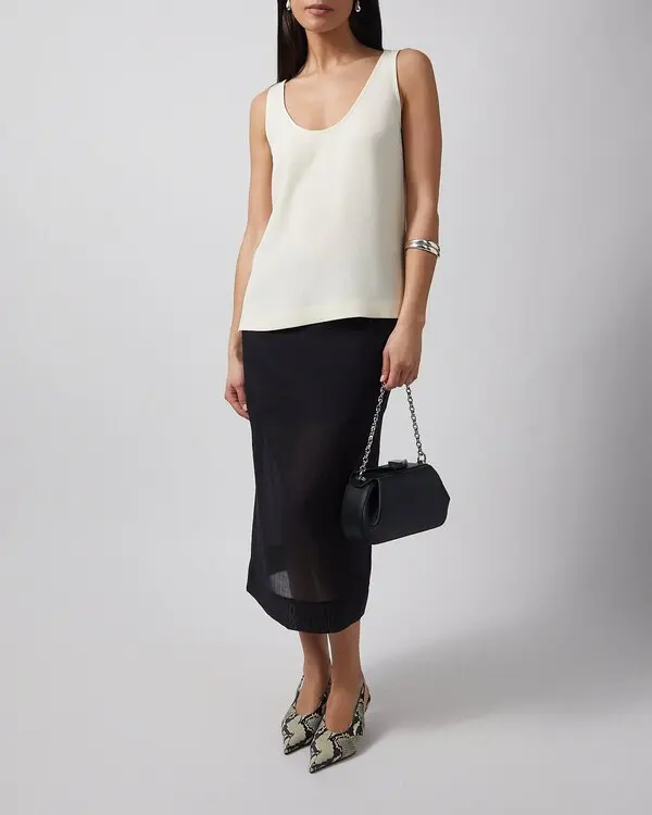 WAKAKUU Chez Sleeveless Top - Offwhite