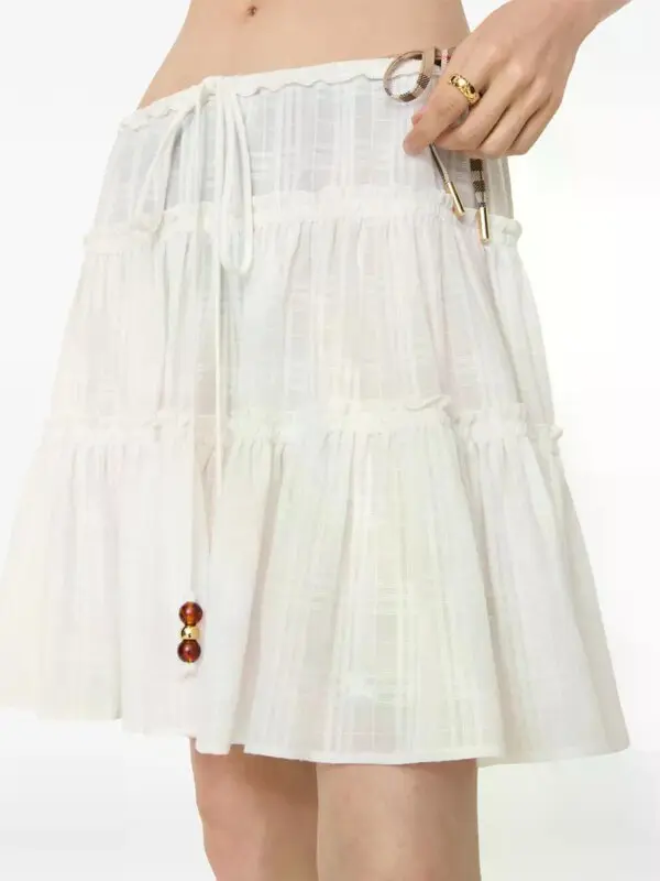 Burberry Check Cotton Voile Mini Skirt - Neutrals