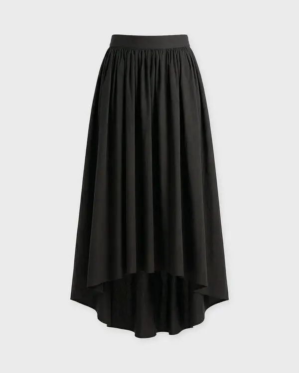 WAKAKUU Gathered Midi Skirt - Black