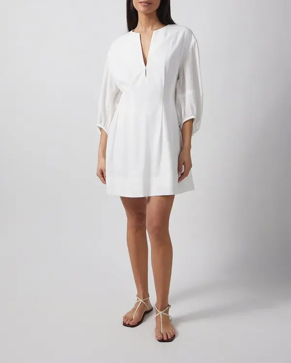 WAKAKUU A-line Dress With V-neck And 3/4 Sleeves