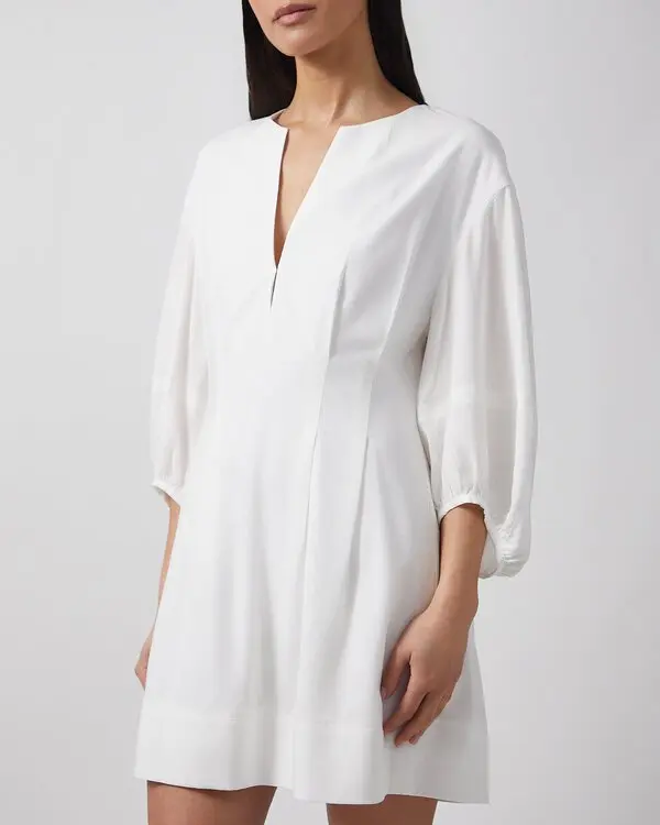 WAKAKUU A-line Dress With V-neck And 3/4 Sleeves