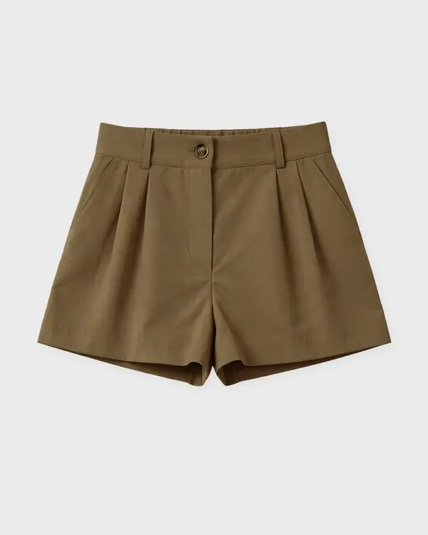 WAKAKUU Tailored Shorts With Pleats - Khaki