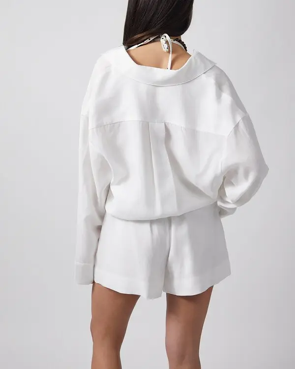 WAKAKUU Tencel Drawstring Shorts - White