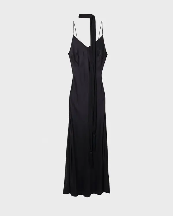 WAKAKUU Leyre Slip Dress With Tasseled Scarf