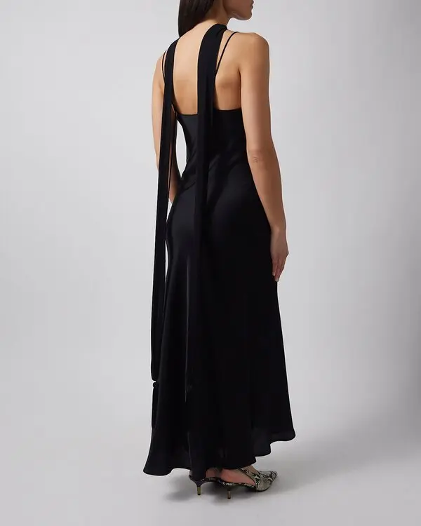 WAKAKUU Leyre Slip Dress With Tasseled Scarf