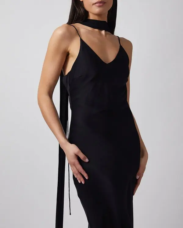 WAKAKUU Leyre Slip Dress With Tasseled Scarf