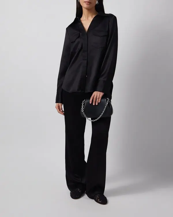 WAKAKUU Maria Satin Blouse - Black