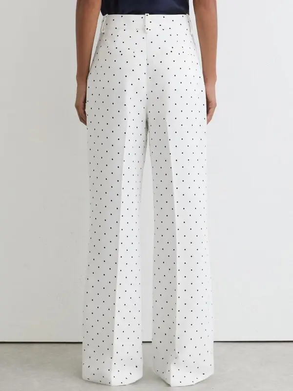 REISS Beatrix Polka-dot Wide-leg Suit Trousers