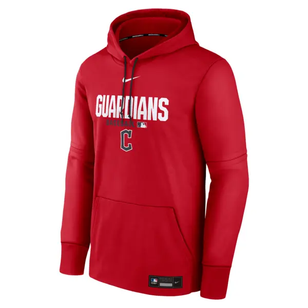 Nike Cleveland Guardians Authentic Collection Therma Mlb Pullover Hoodie - Red