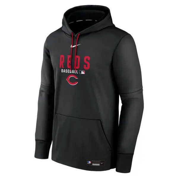 Nike Cincinnati Reds Authentic Collection Therma Mlb Pullover Hoodie - Black