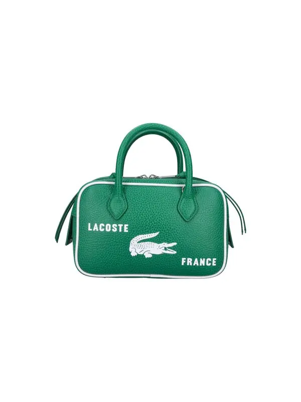 Lacoste Printed Leather Bag - Green