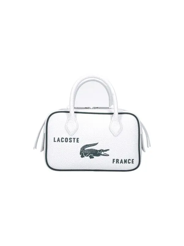 Lacoste Printed Leather Bag - White