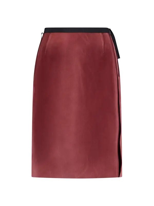 MAISON MARGIELA Midi Skirt In Viscose - Red