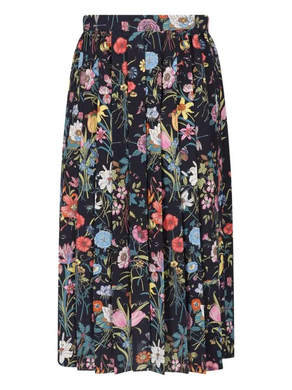 Gucci Printed Silk Midi Skirt - Multi
